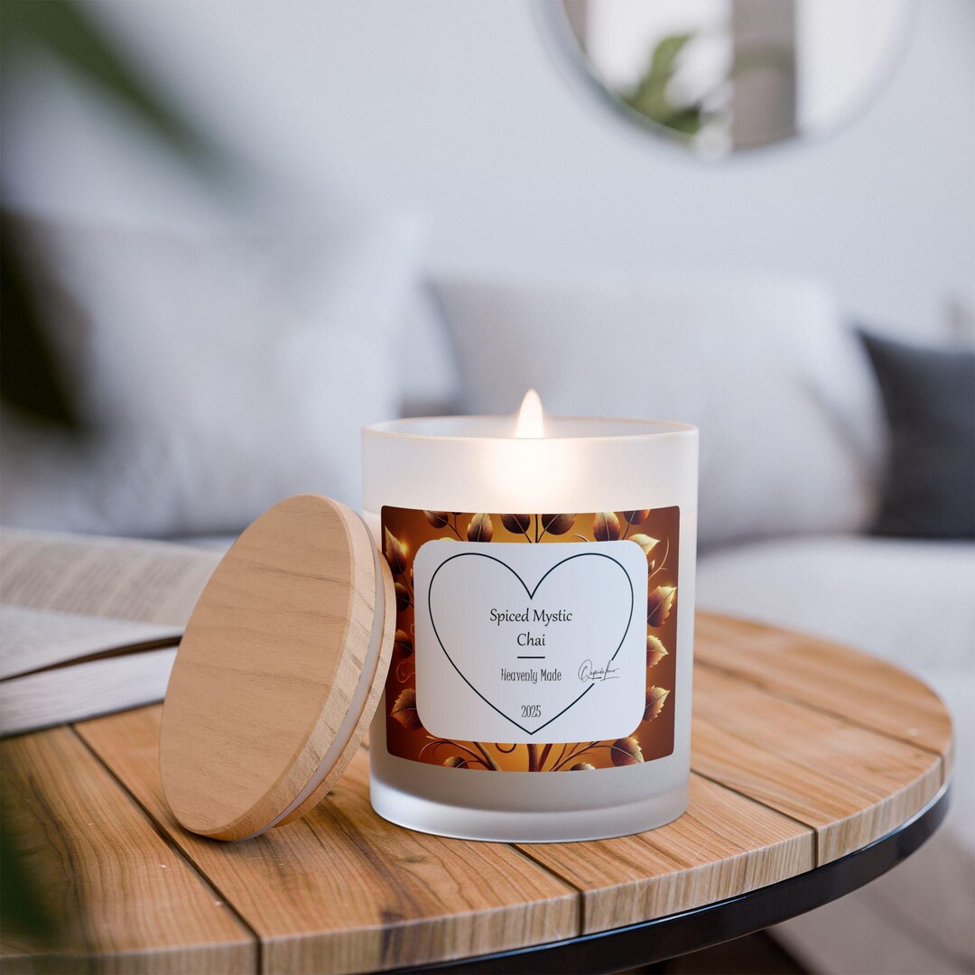 Spiced Mystic Chai Frosted Glass Candle - Etsy