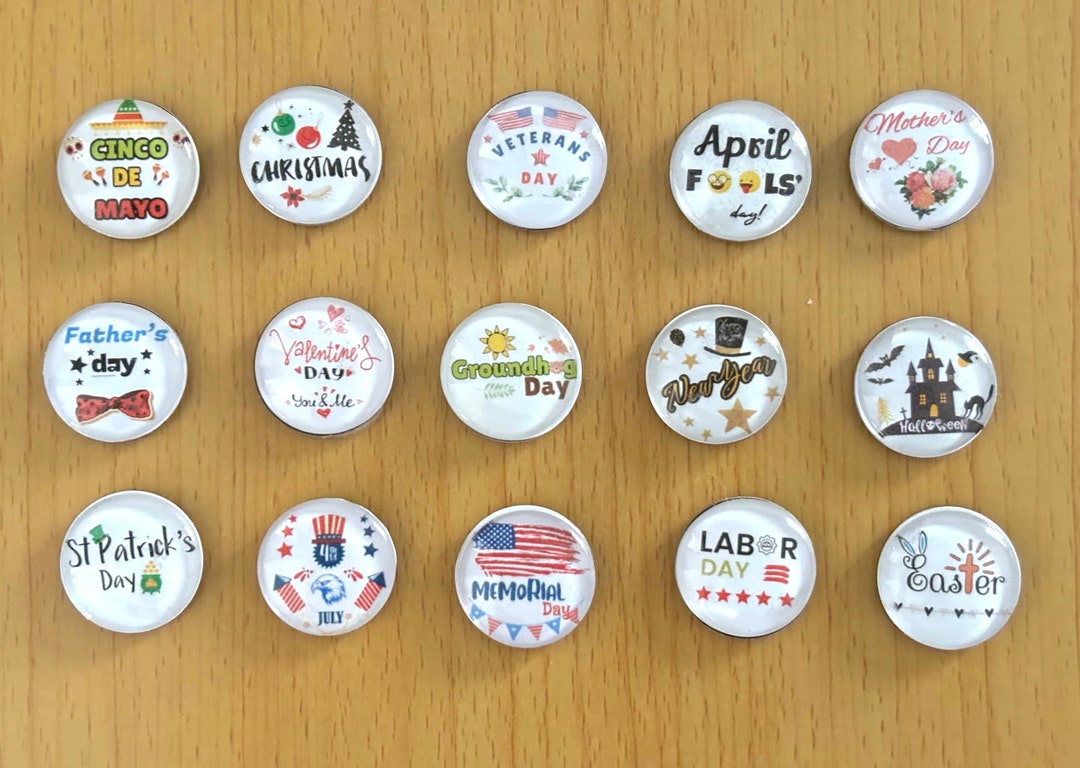 21 Holiday Magnets for Calendar (glass) - Etsy