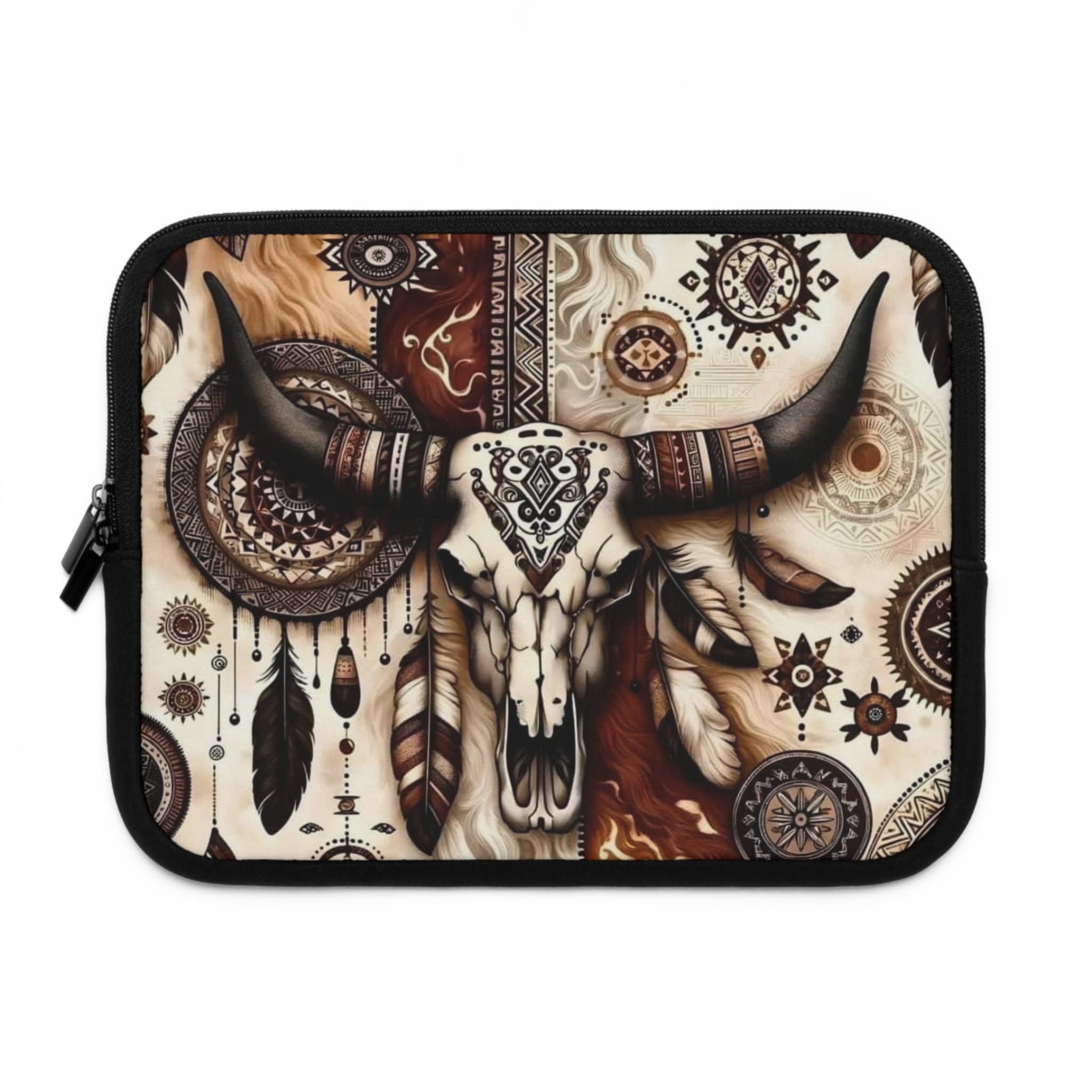 Western Steer Skull Laptop Sleeve, Notebook Case, Computer Protective ...