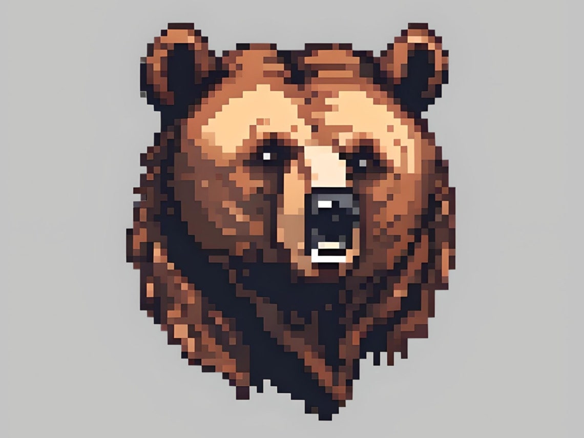 Digital Pixel Bear 11 4:3 - Etsy