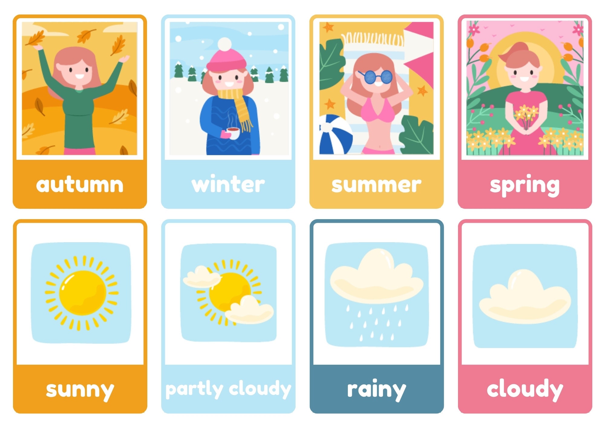 Preschool Educational Flashcards Set Learn Food, Vegetables, Body Parts ...