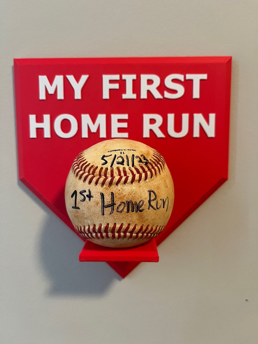 Baseball Display Wall-mounted Home Plate Design - Etsy
