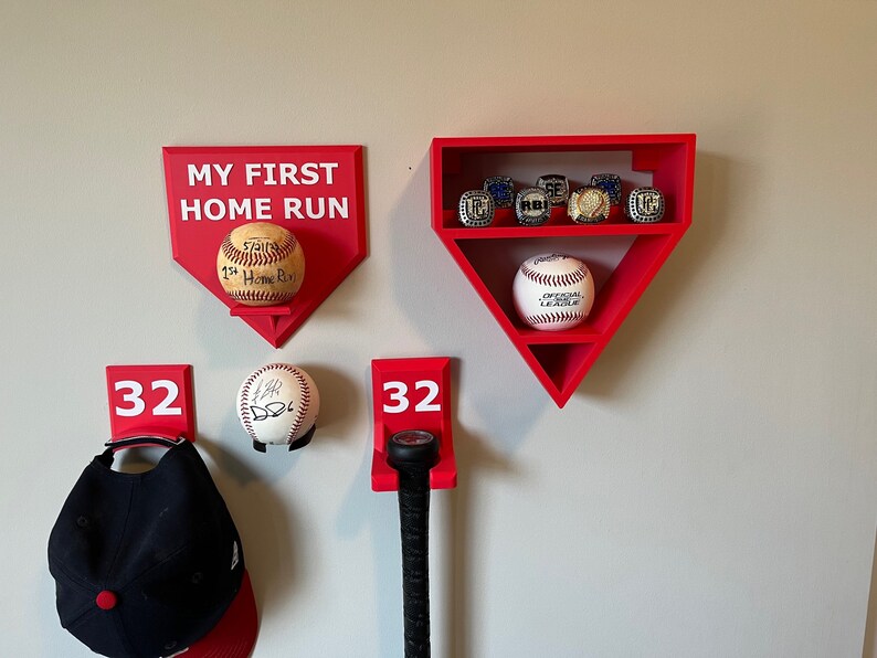 Baseball Display Wall-mounted Home Plate Design - Etsy