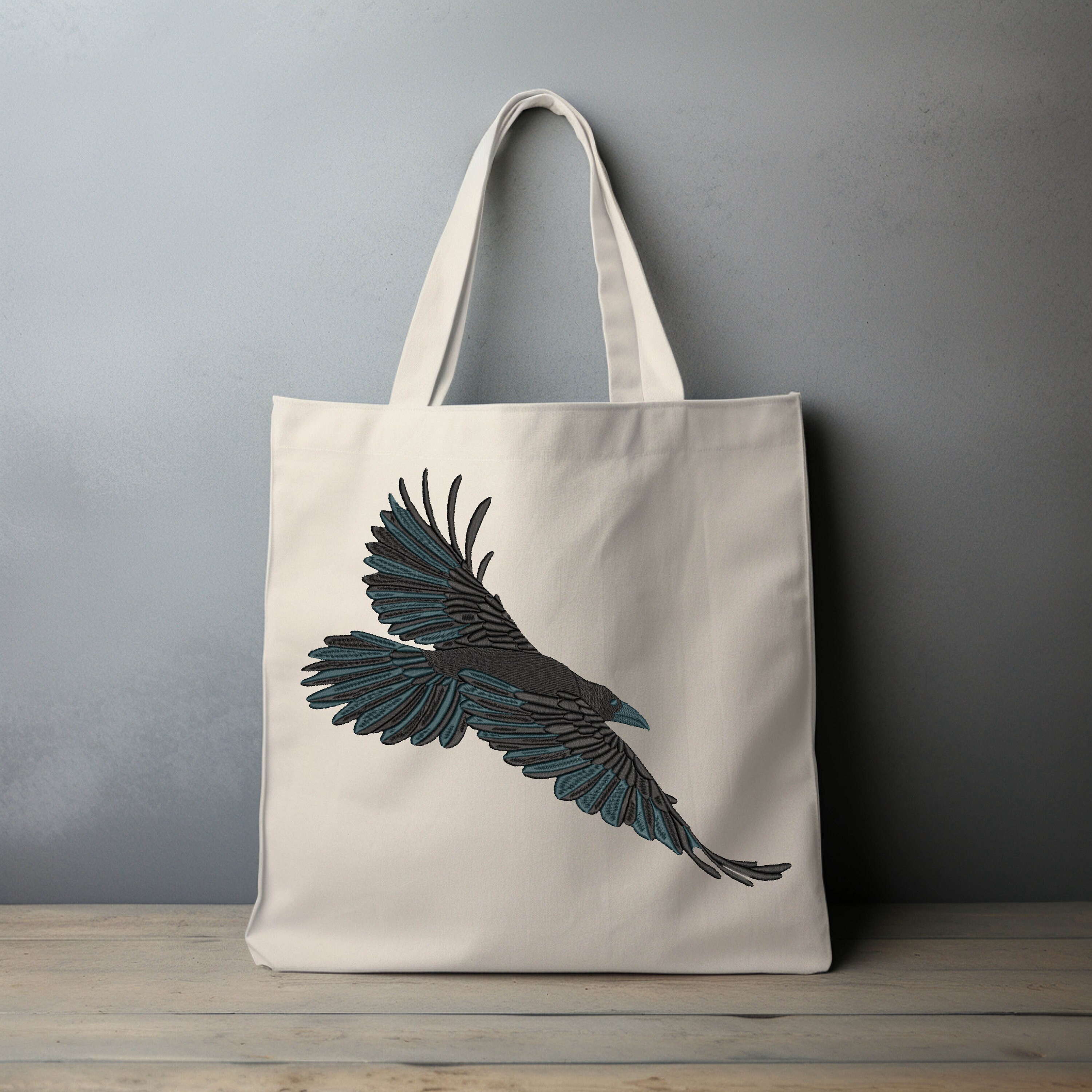Raven - Crow - Black Bird - Art Project - 4 Sizes - Machine Embroidery ...