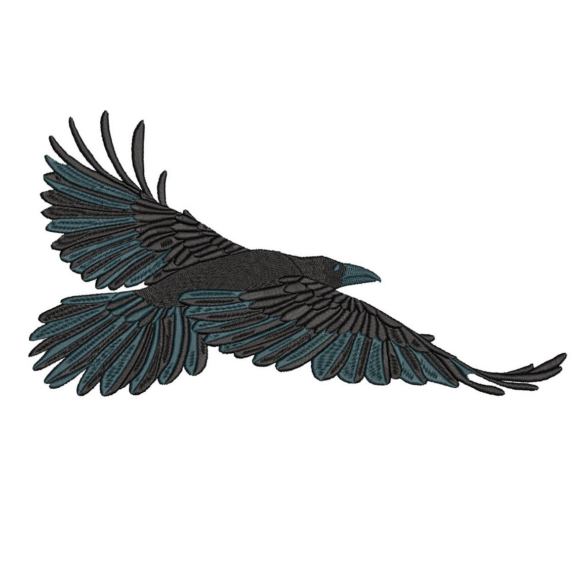 Raven - Crow - Black Bird - Art Project - 4 Sizes - Machine Embroidery ...