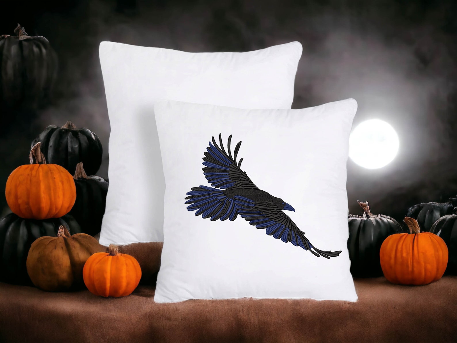 Raven - Crow - Black Bird - Art Project - 4 Sizes - Machine Embroidery ...