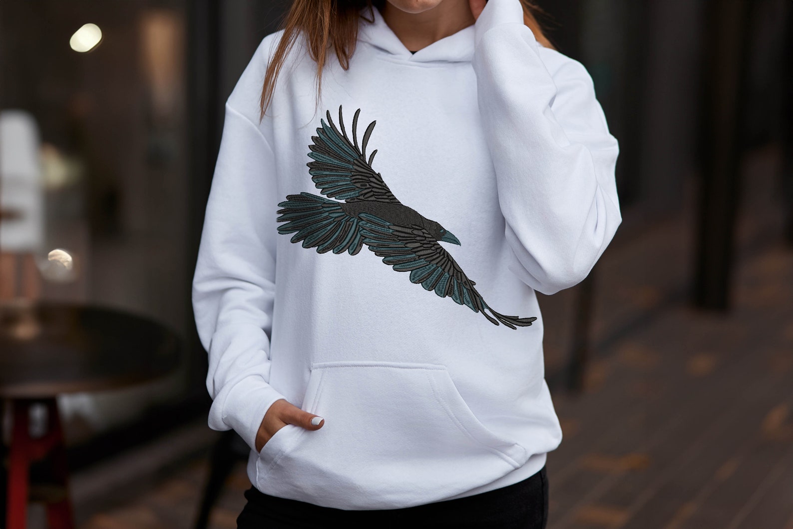 Raven - Crow - Black Bird - Art Project - 4 Sizes - Machine Embroidery ...