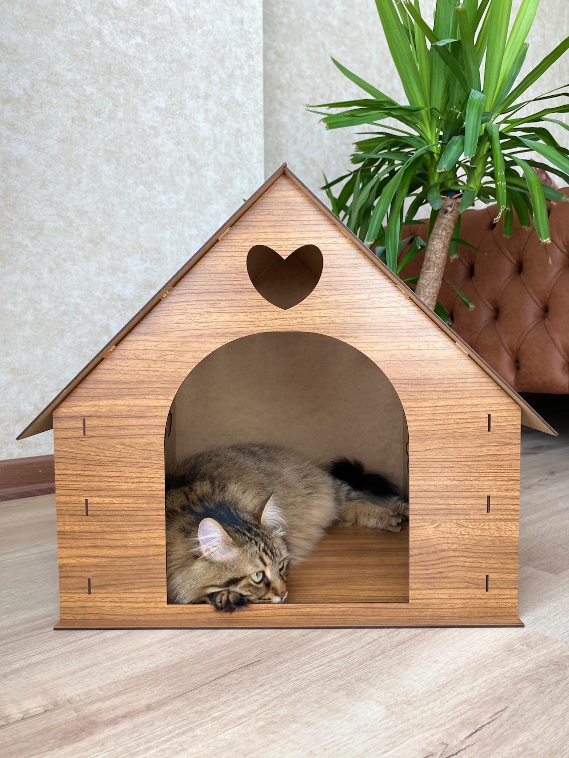 Wooden Cat House, Modern Cat House, Gift for Cat Owner, Animal House ...