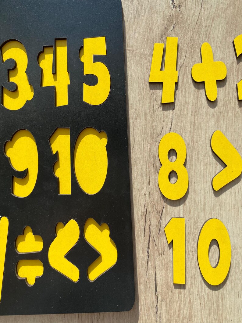 Wooden Number & Math Symbol Set, Montessori Math Toy - Etsy Ireland