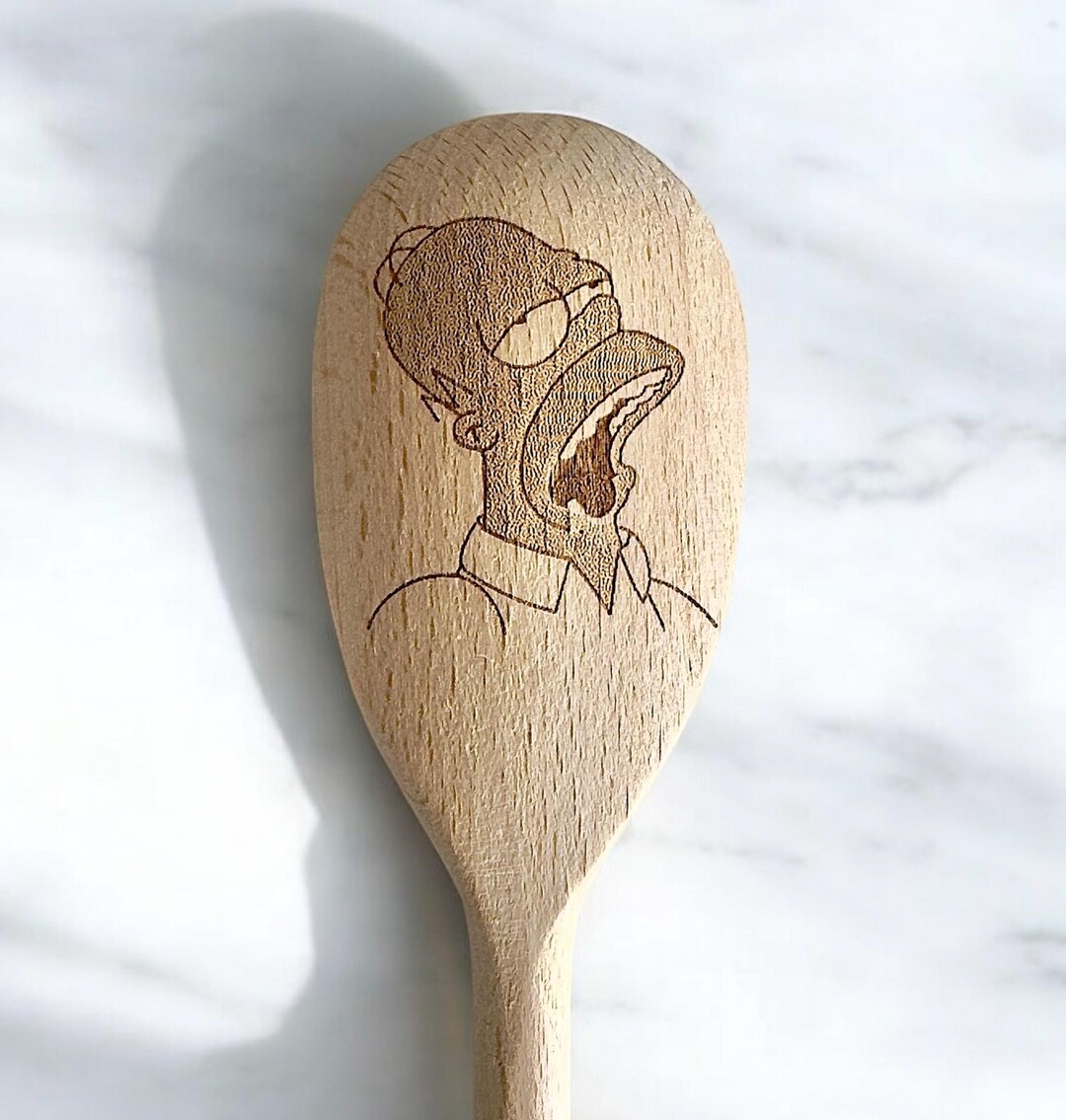 Homer Simpson Wooden Spoon Laser Engraved Funny Spoon Gift Personalized ...