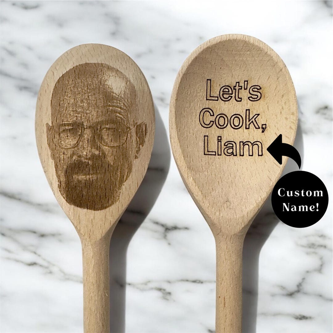 Breaking Bad Wooden Spoon Face Let's Cook Personalized Laser Engraved ...