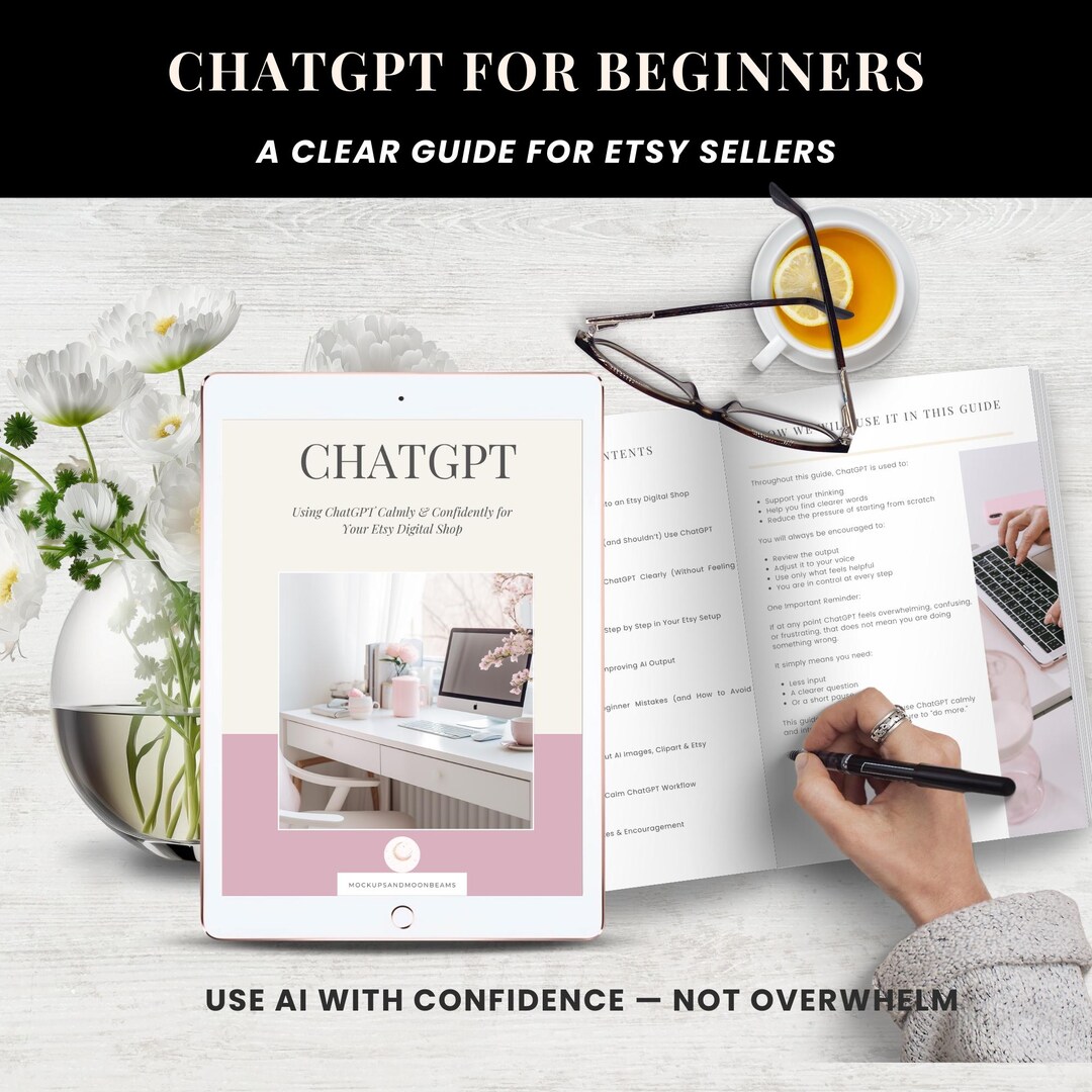 Chatgpt for Beginners | Calm Guide to Using AI for Etsy Digital Sellers ...