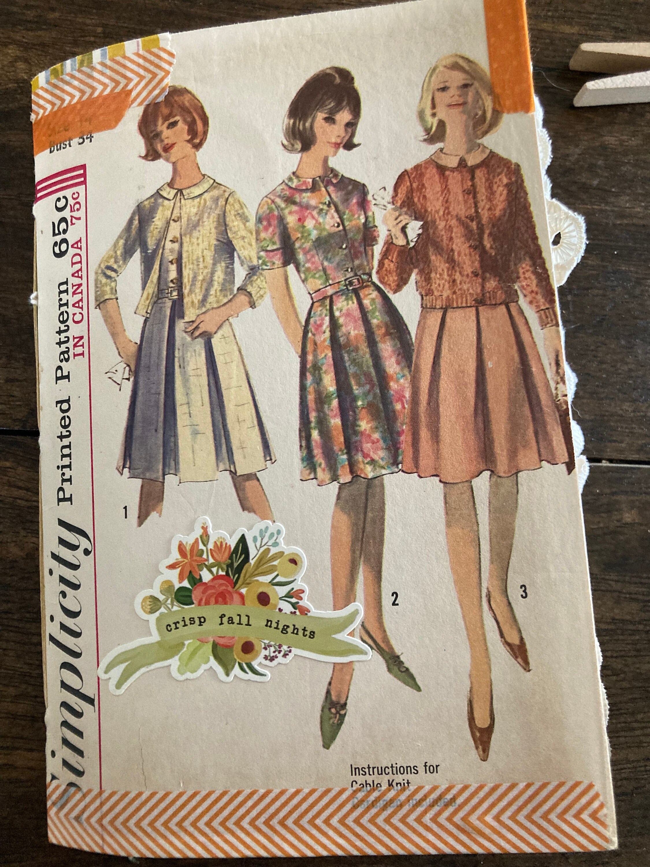 Vintage Sewing Pattern Junk Journal Crisp Fall Nights - Etsy