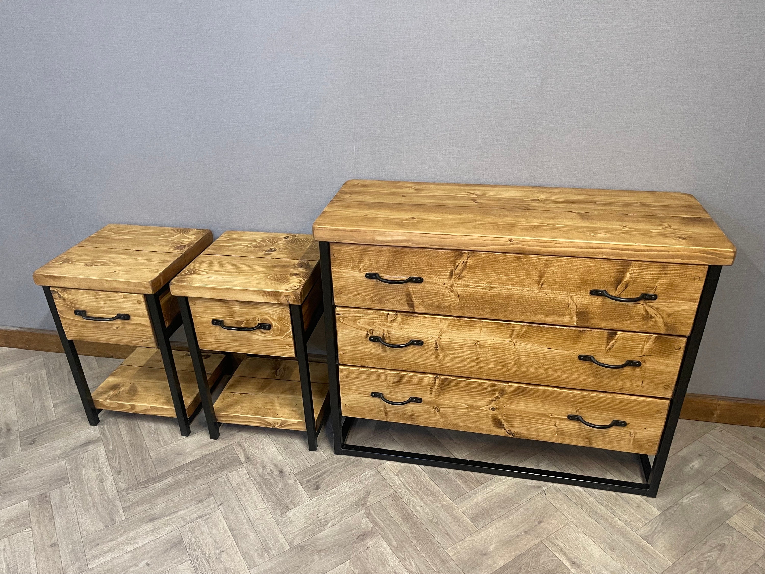 Rustic Bedside Tables - Etsy UK