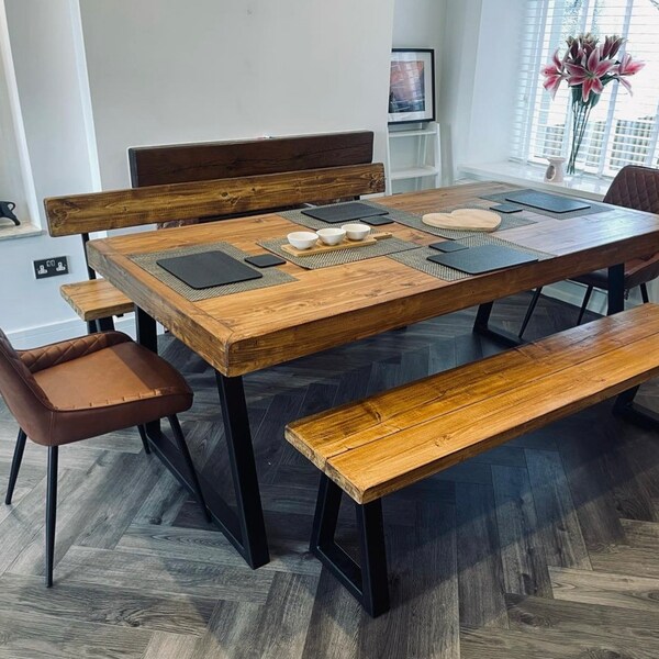 Rustic Dining Table - Etsy UK