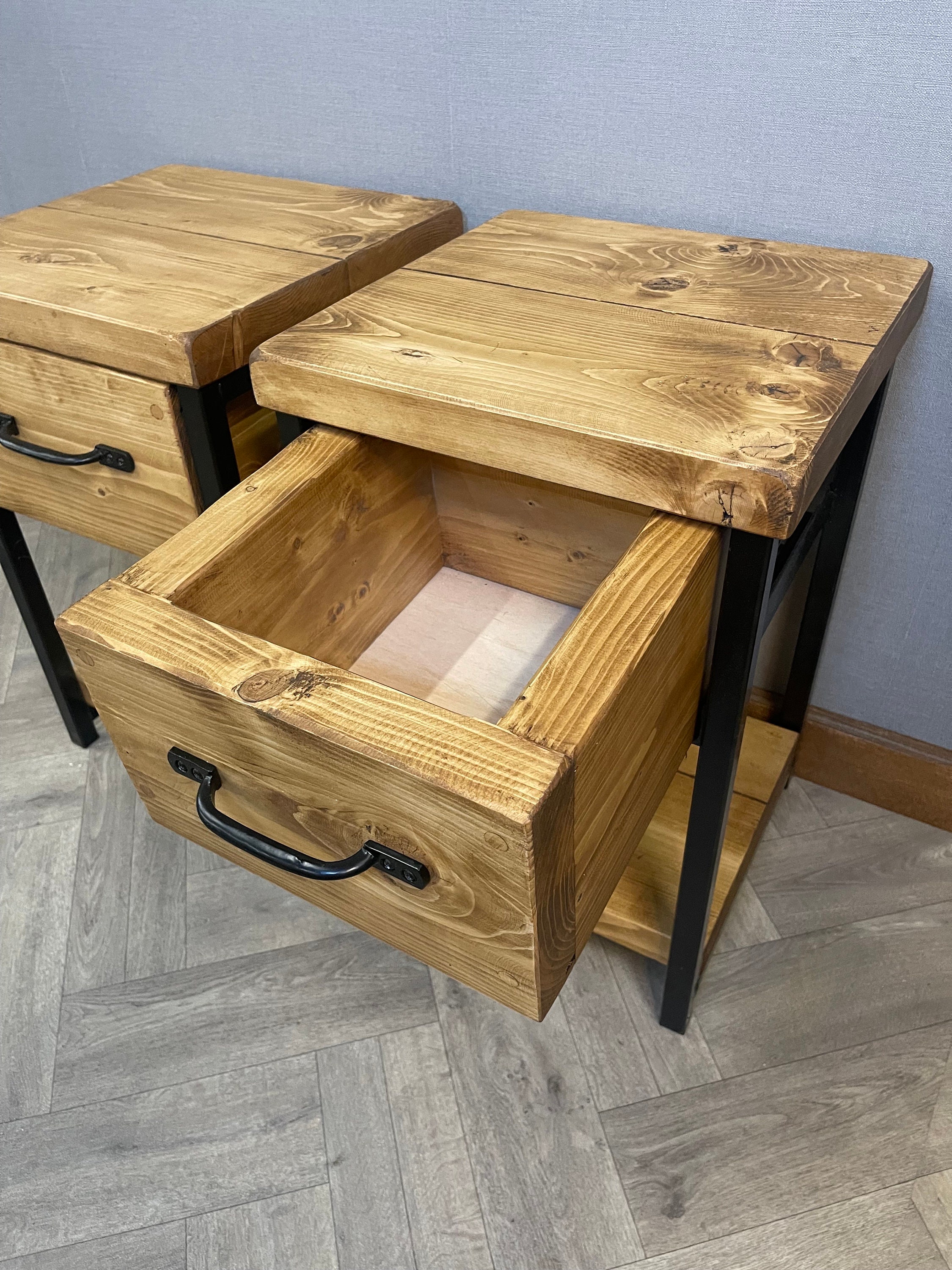 Rustic Bedside Tables - Etsy UK