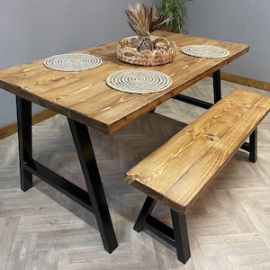 A Frame Leg Dining Table Set - Handmade Rustic Industrial - Etsy UK
