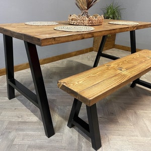 A Frame Leg Dining Table Set - Handmade Rustic Industrial - Etsy UK