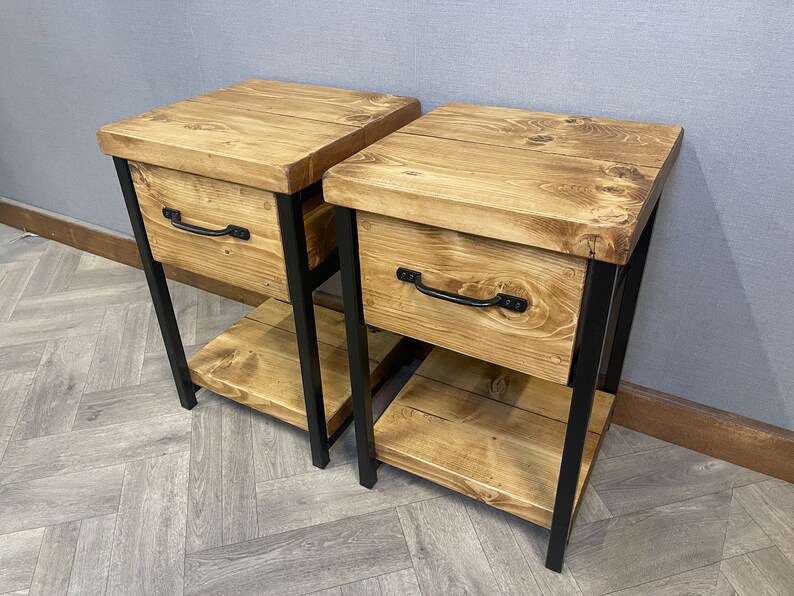 Rustic Bedside Tables - Etsy UK