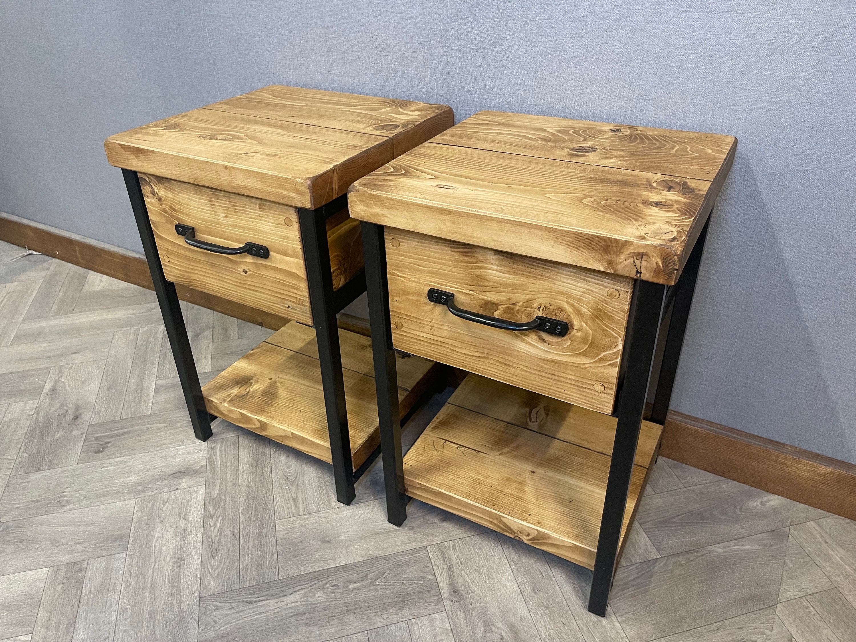 Rustic Bedside Tables - Etsy UK