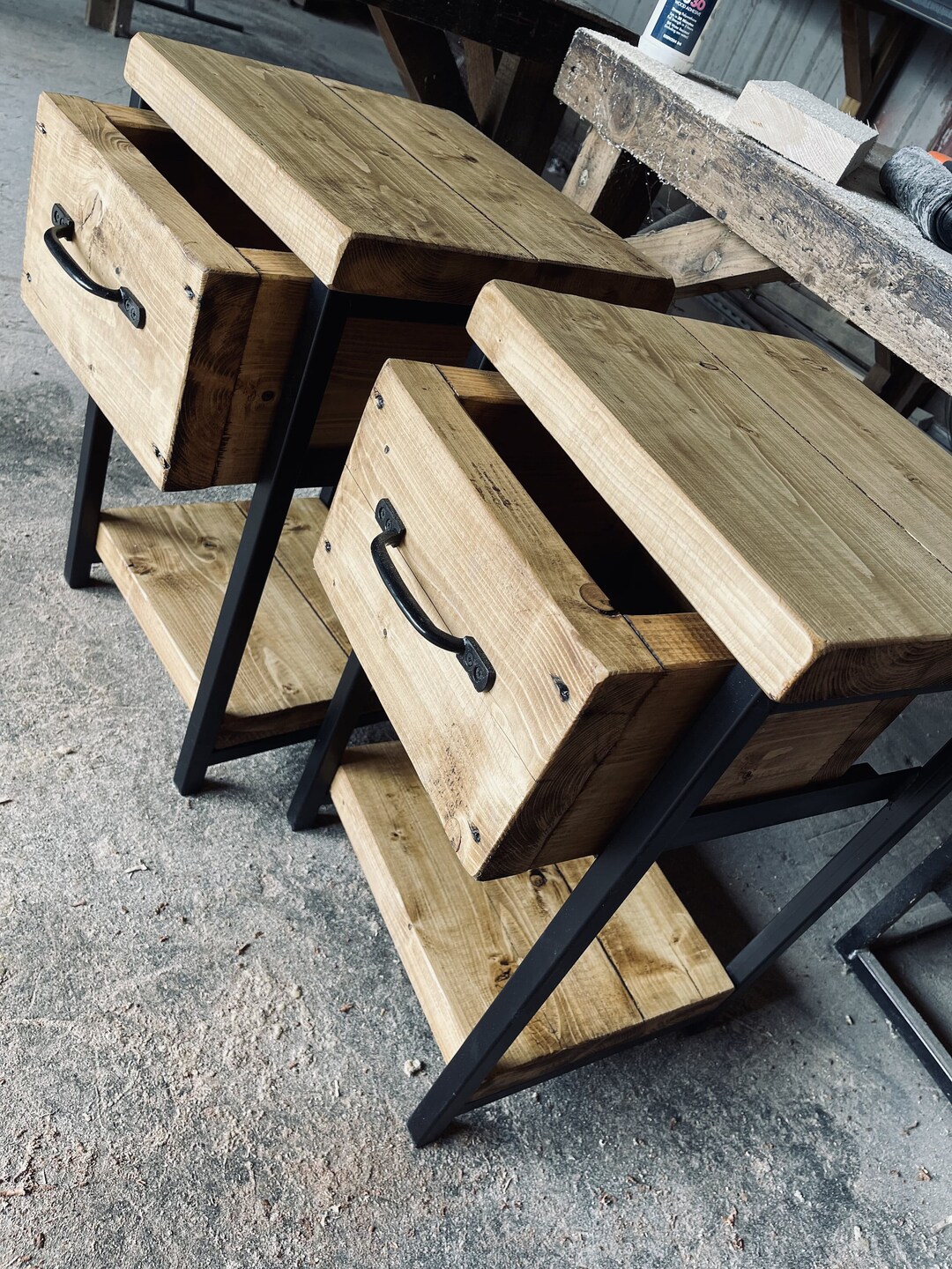 Rustic Bedside Tables - Etsy UK