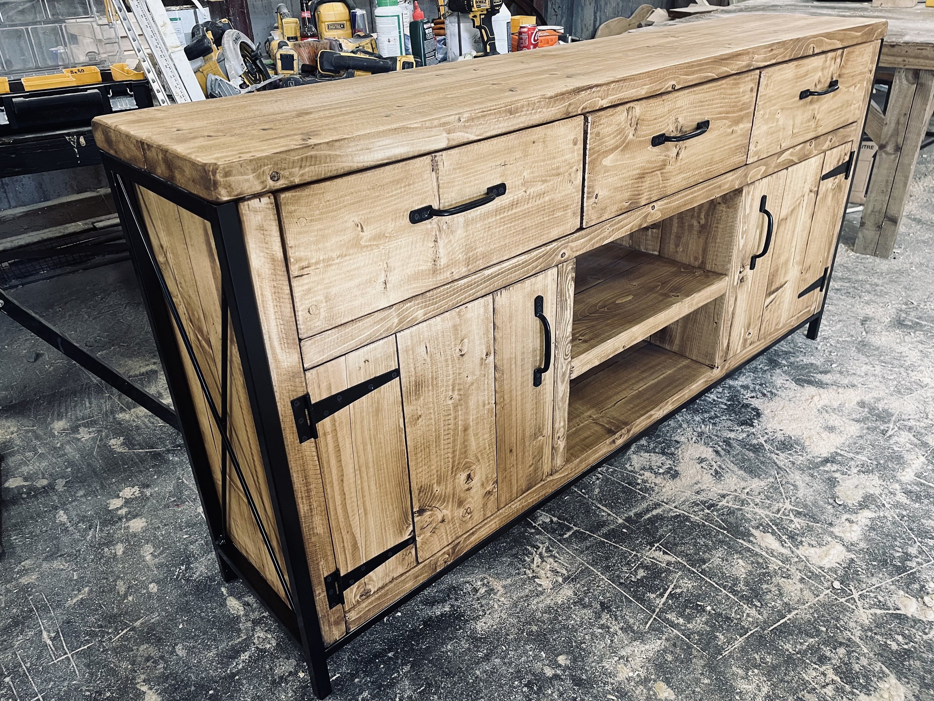 Rustic Industrial Sideboard - Etsy UK