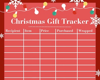 Christmas Gift List Tracker - Etsy