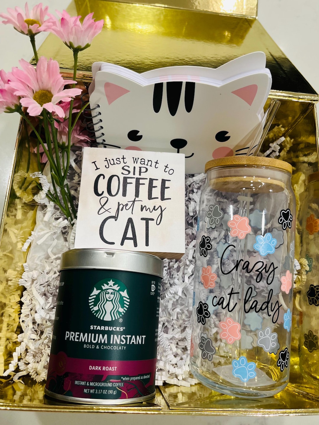 Cat Themed Gift Box | Animal Lover Cat Lover Birthday Gift | Cat Thank ...