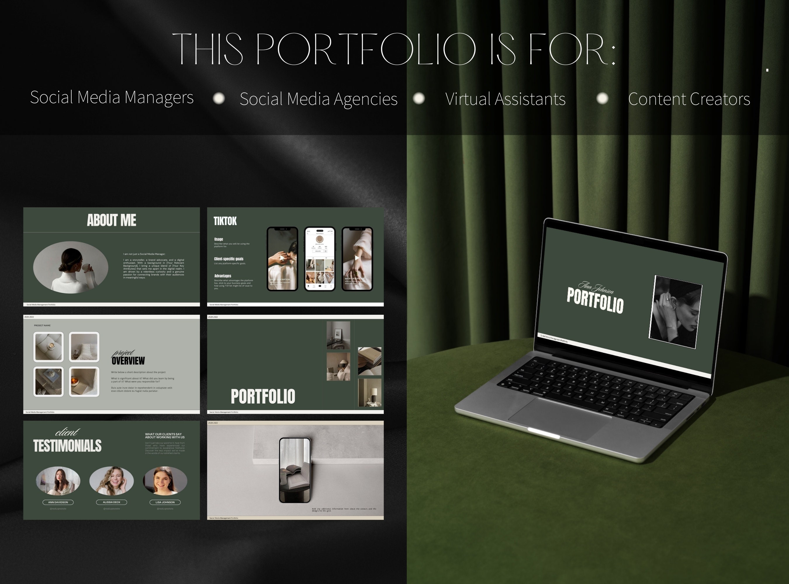 Social Media Portfolio Template | Luxury Portfolio Template for Social Media Manager | Social ...