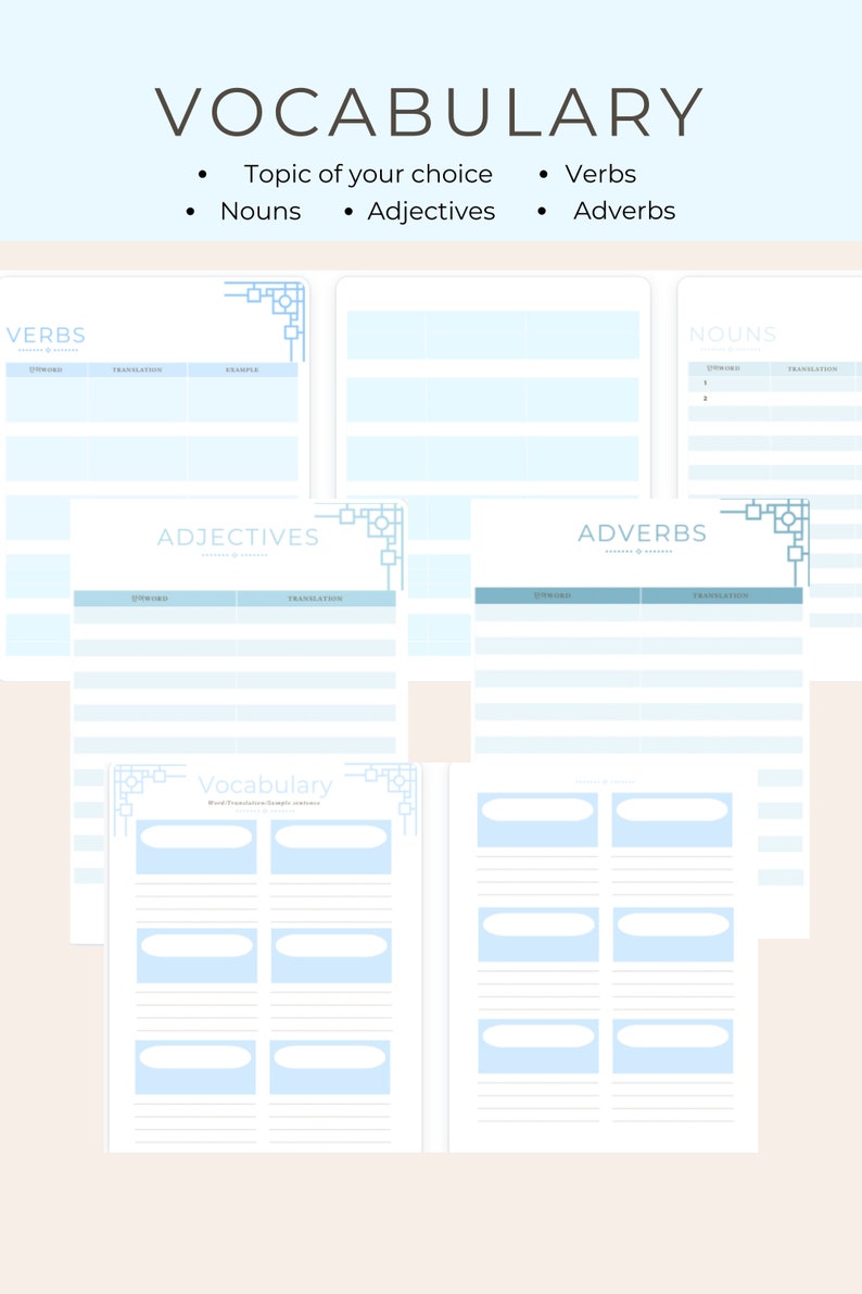 Korean Study Journal, Language Study Notebook, Korean Study Planner ...