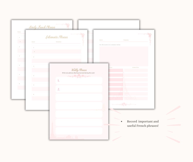 Paris Summer Dream | Beginner French Study Notebook | Paris Theme ...