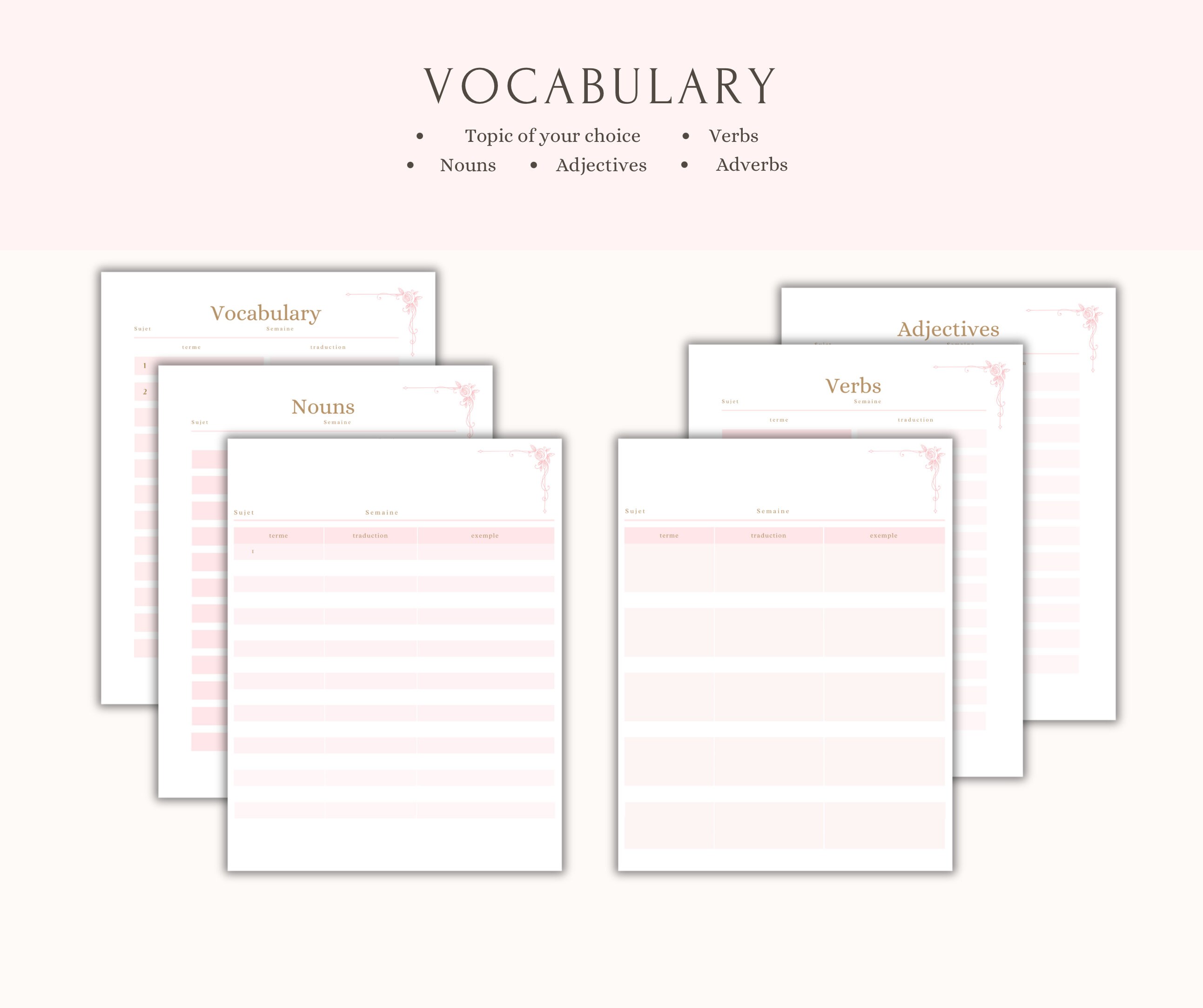 Paris French Language Journal: Beginner Study Notebook (digital ...