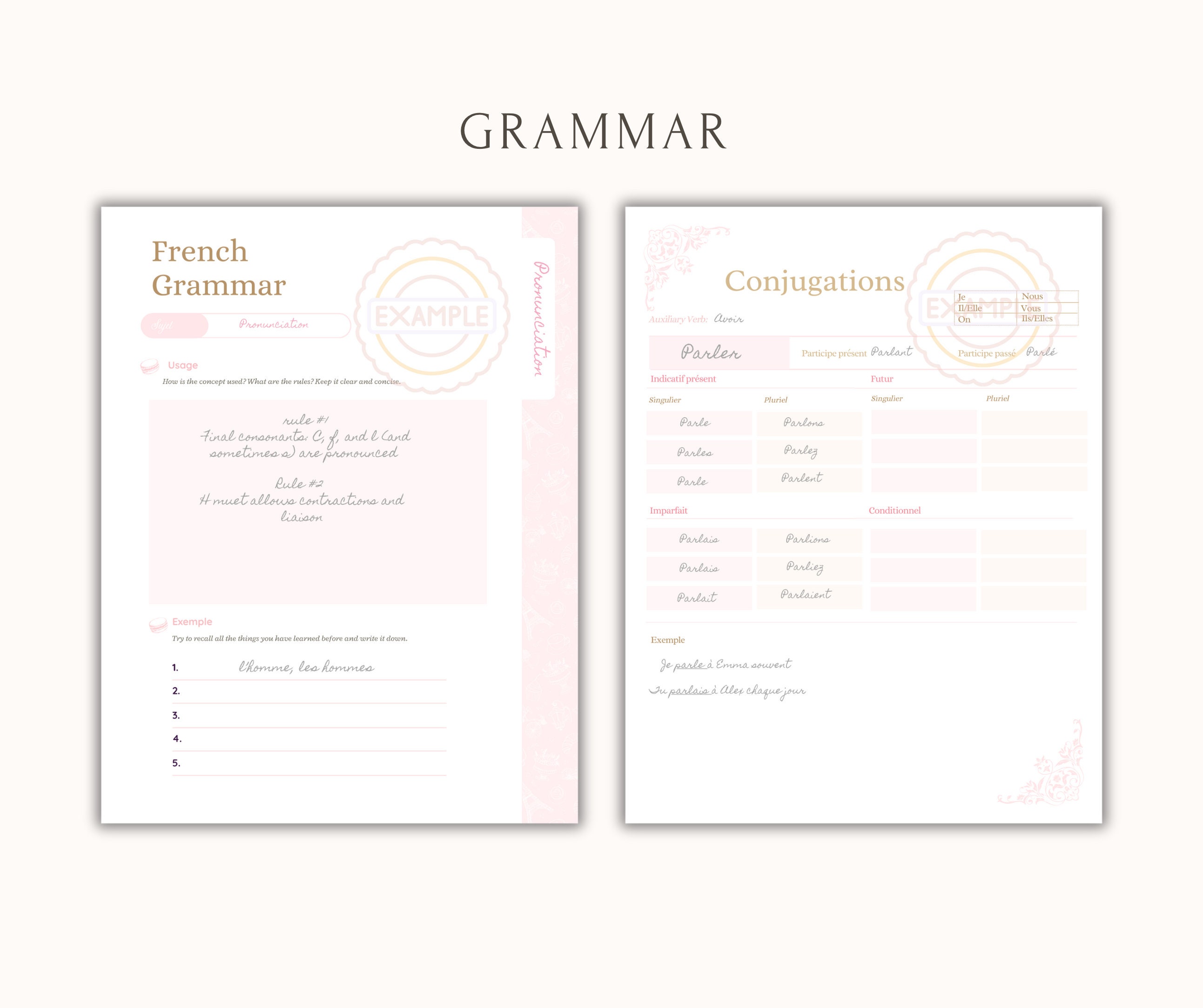 Paris French Language Journal: Beginner Study Notebook (digital ...