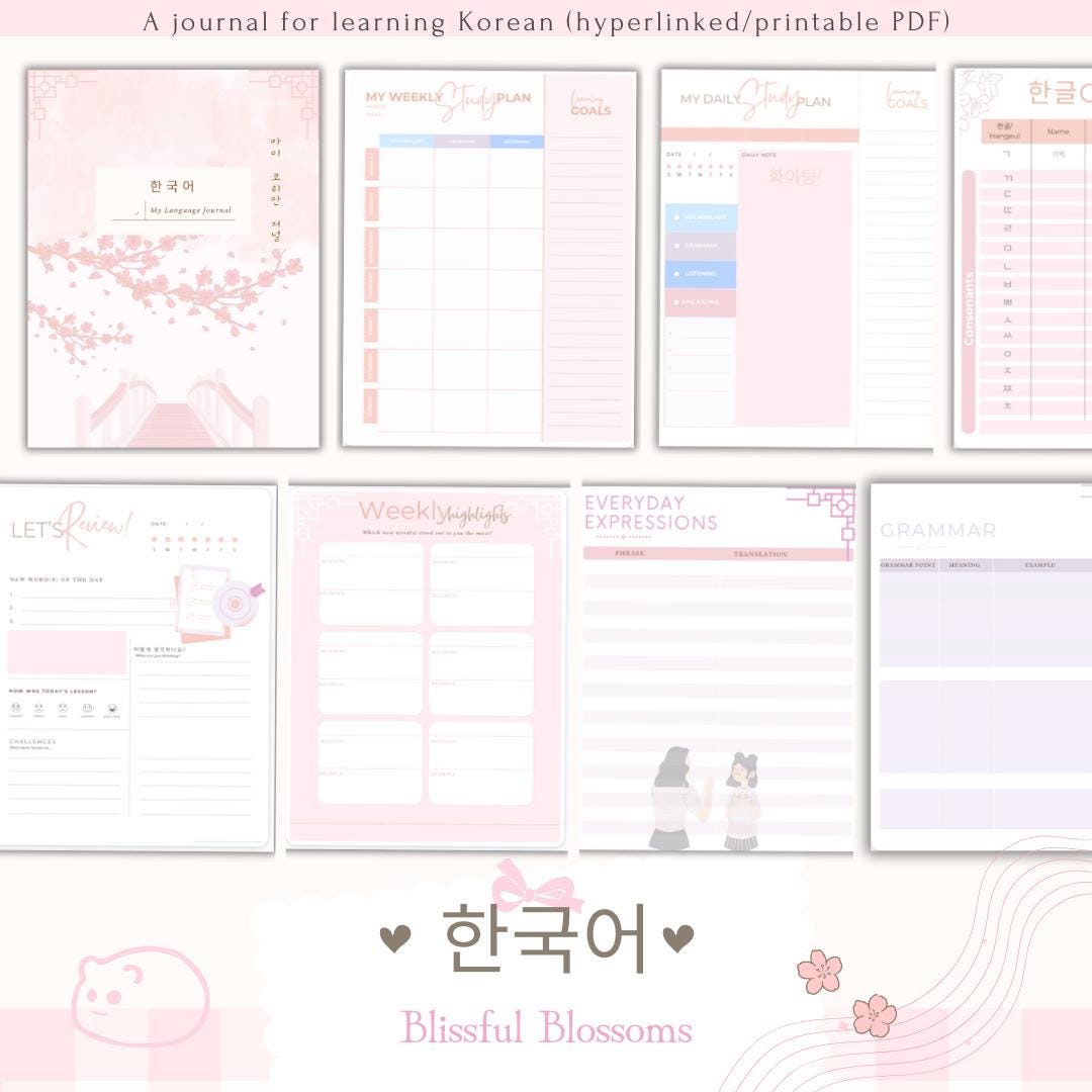 Blissful Blossoms | Beginner Korean Language Journal: Blossom Theme ...