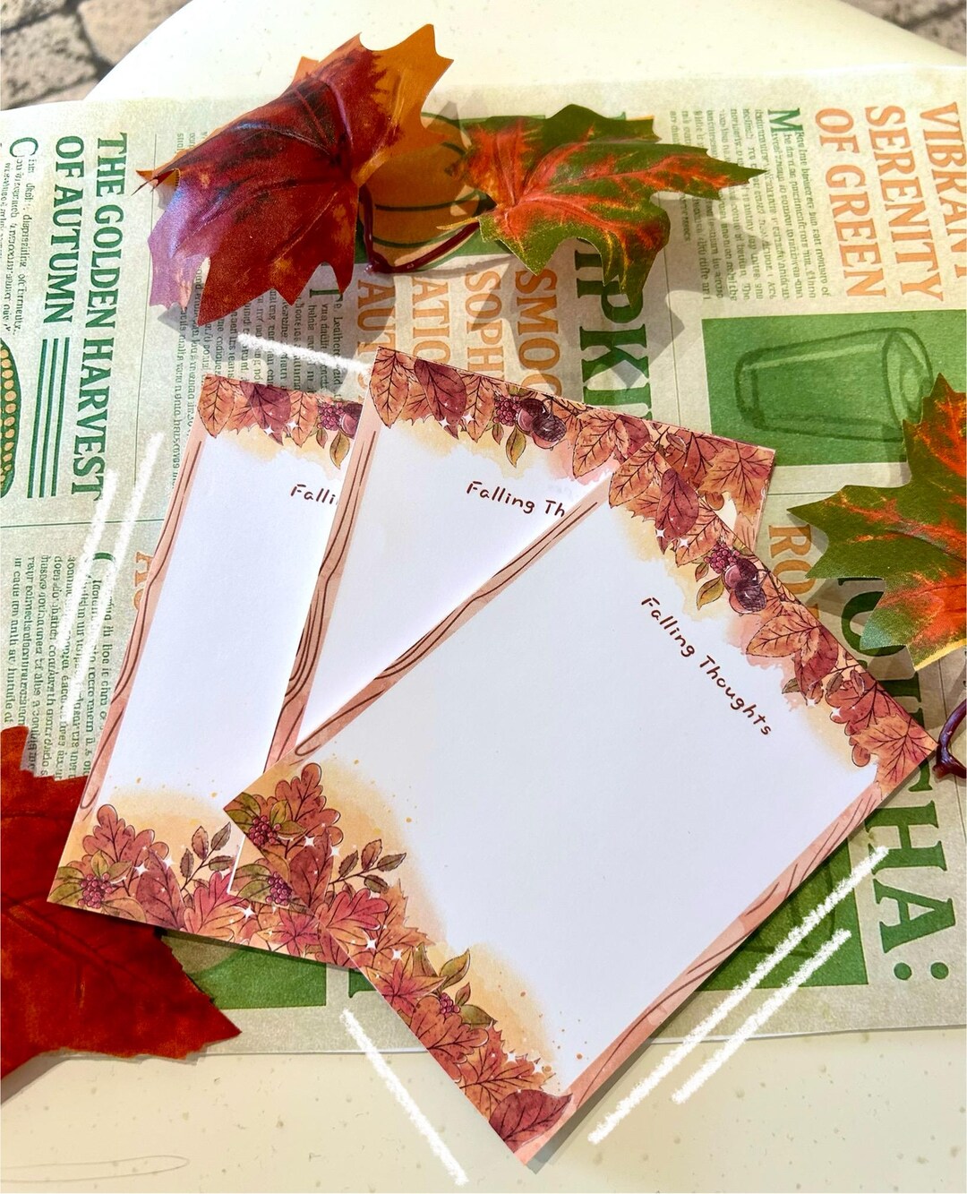 Falling Thoughts Memo Pad | Autumn Notes | Fall Stationery | School ...