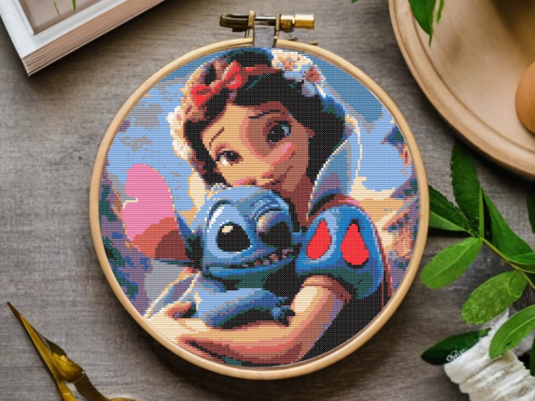 Snow White and Stitch Cross Stitch Pattern, Princess Snow White Cross ...