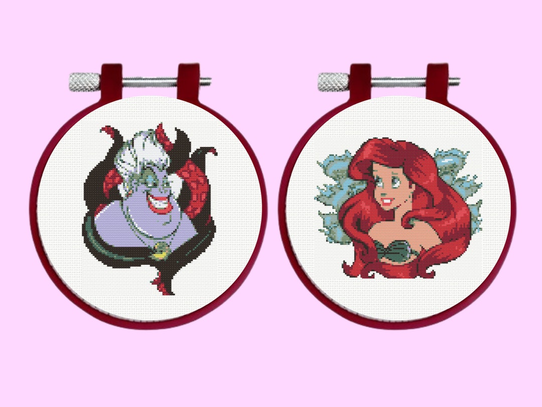Ursula and Ariel Cross Stitch Pattern, the Little Mermaid Cross Stitch ...