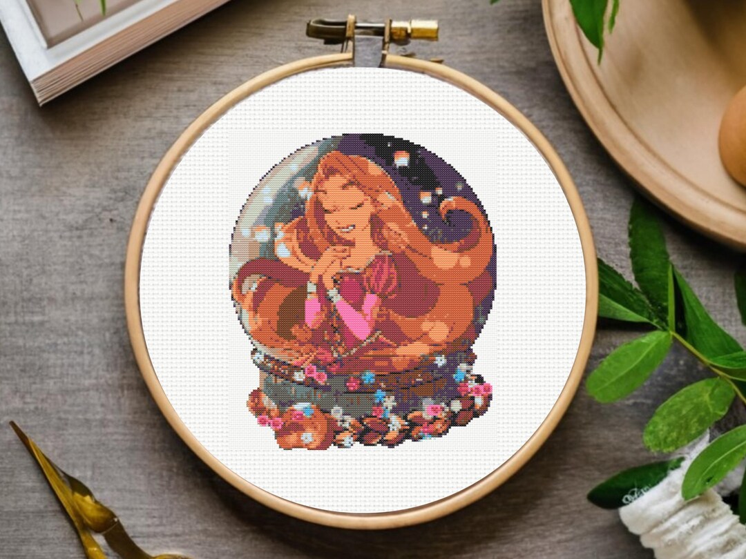 Rapunzel Cross Stitch Pattern, Tangled Cross Stitch Pattern, Instant ...