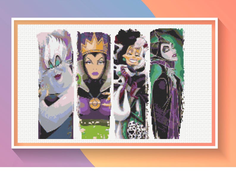Villains Cross Stitch Pattern, 4 Villains Cross Stitch Pattern Instant ...