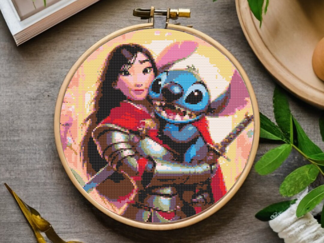Mulan and Stitch Cross Stitch Pattern Princess Mulan Cross Stitch ...