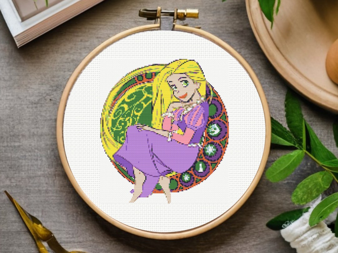 Rapunzel Cross Stitch Pattern, Tangled Cross Stitch Pattern, Instant ...