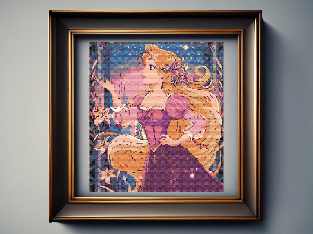 Rapunzel Cross Stitch Pattern, Tangled Cross Stitch Pattern, Instant ...