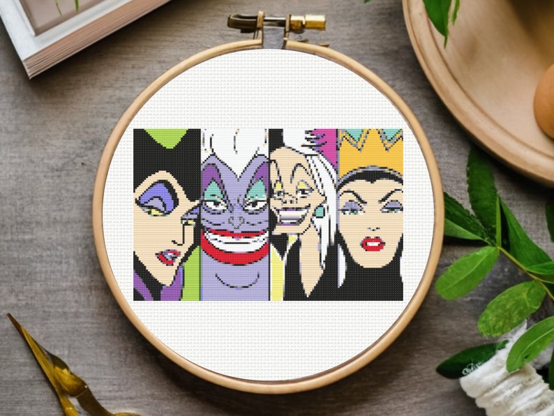 Villains Cross Stitch Pattern, 4 Villains Bundle Set Instant Download ...