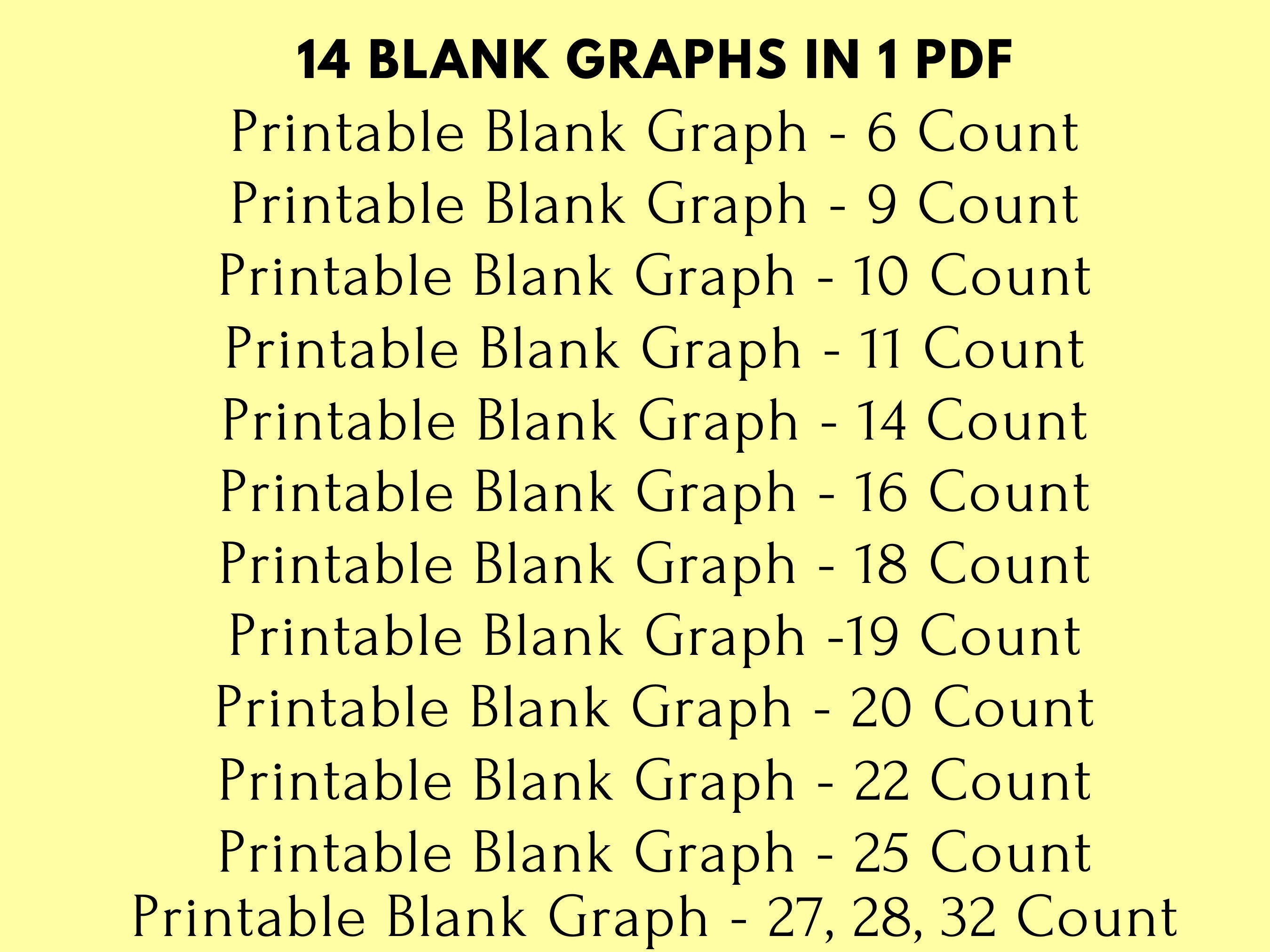 Planner Cross Stitch, Graph Paper Bundle PDF 14 SIZES: Count 6,9,10,11 ...