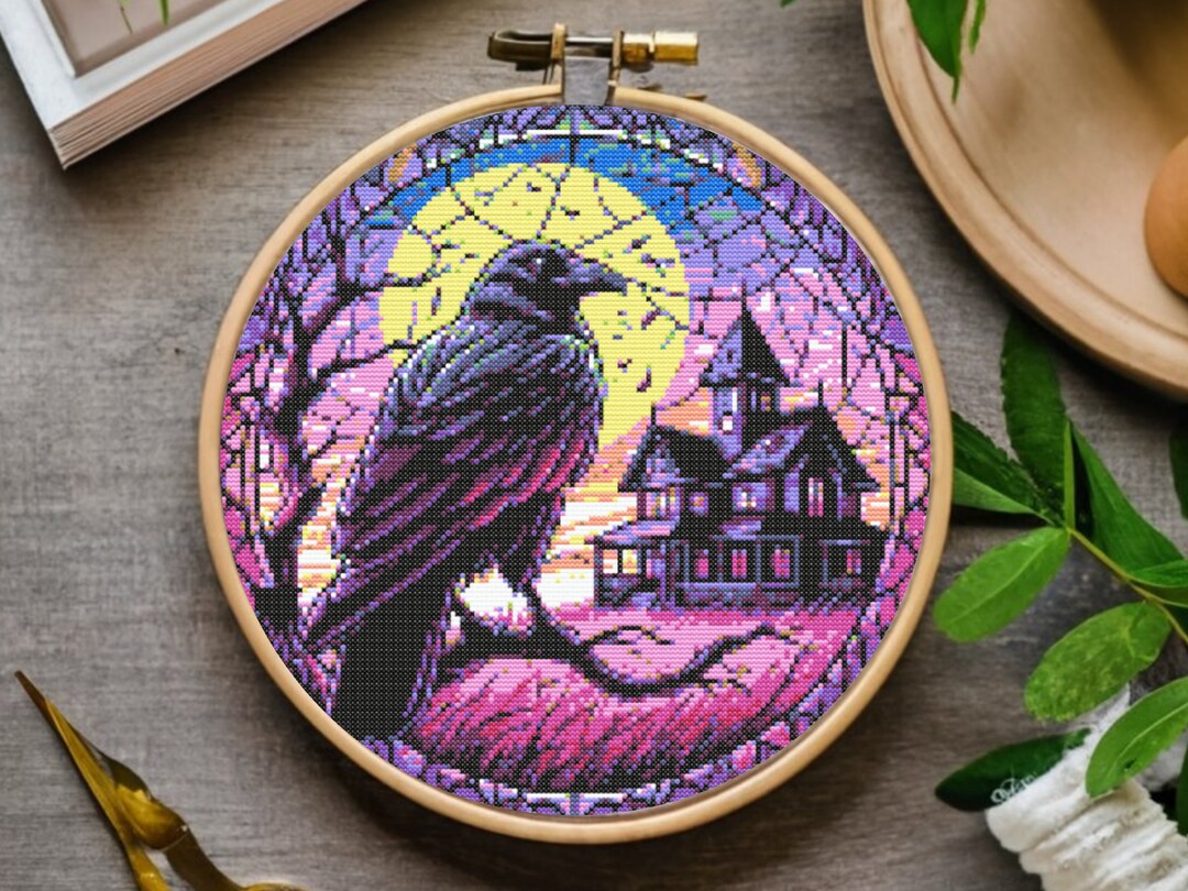 Raven Cross Stitch Pattern, Instant Download - Etsy