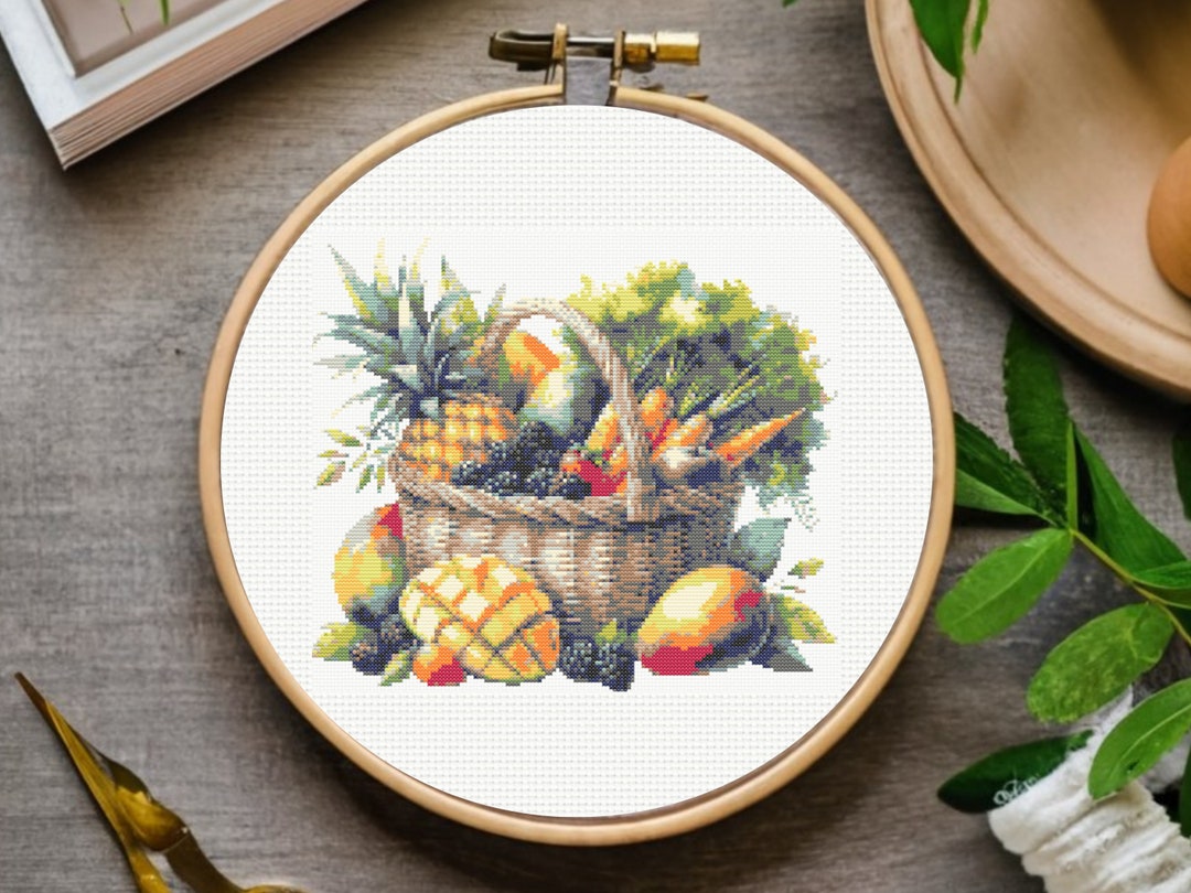 Fruit and Vegetable Cross Stitch Pattern Instant Download - Etsy