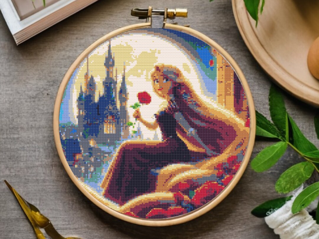 Rapunzel Cross Stitch Pattern, Tangled Cross Stitch Pattern, Instant ...