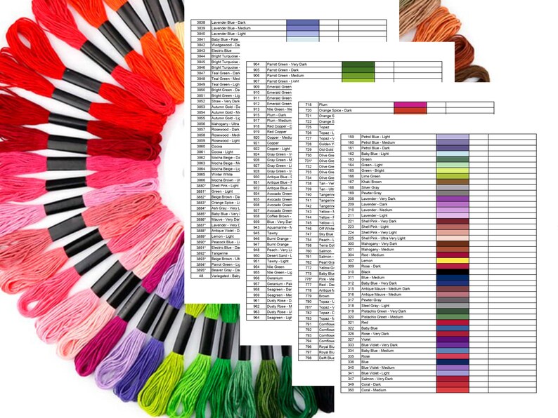 DMC Thread Charts PDF Instant Download 2024 Cross Stitch Chart ...