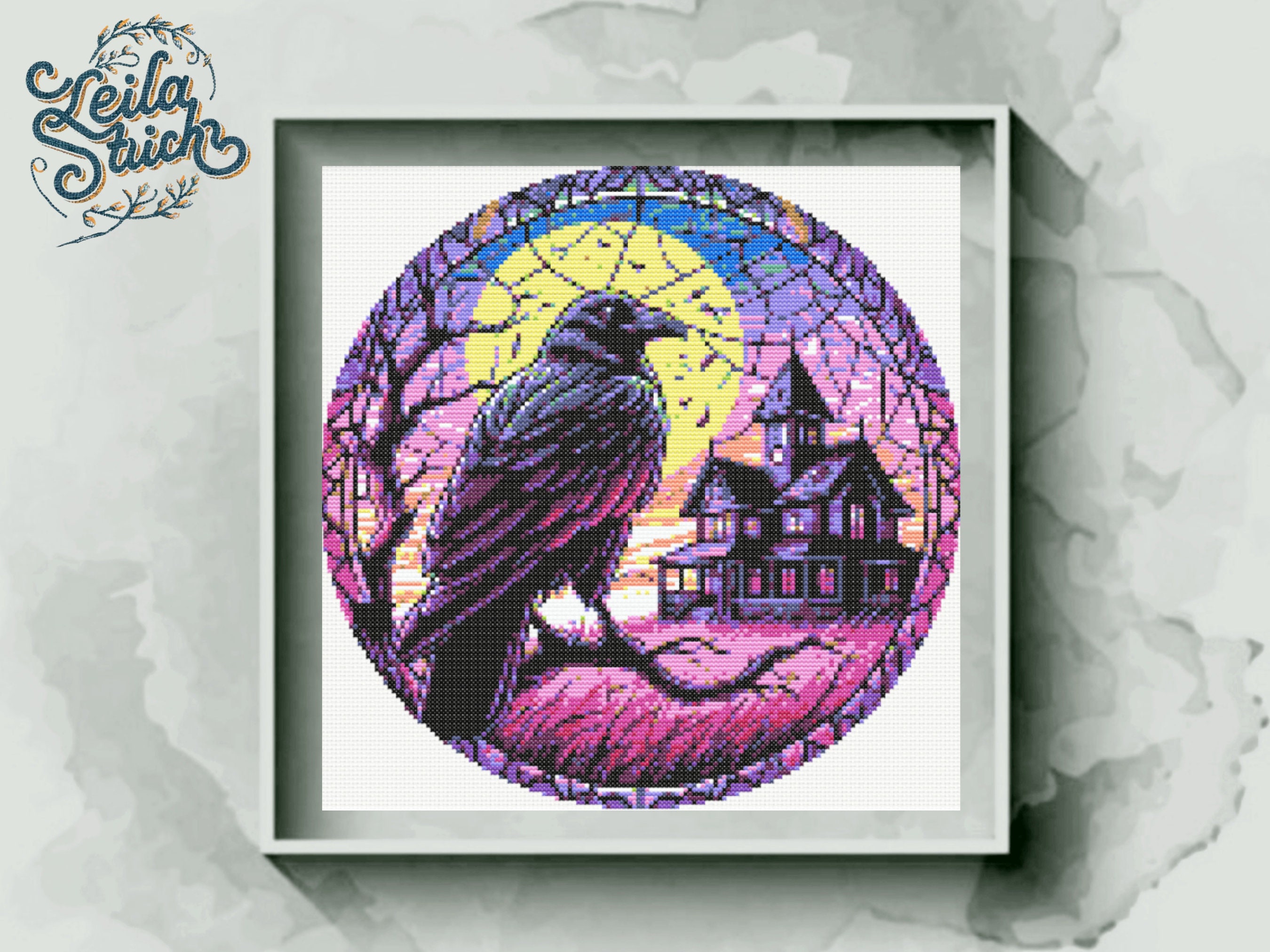 Raven Cross Stitch Pattern, Instant Download - Etsy