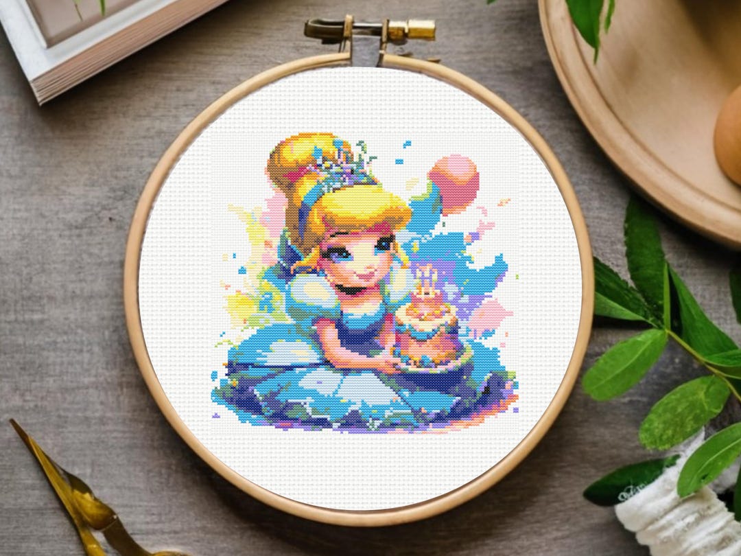 Cinderella Cross Stitch Pattern, Cinderella Birthday Cross Stitch ...